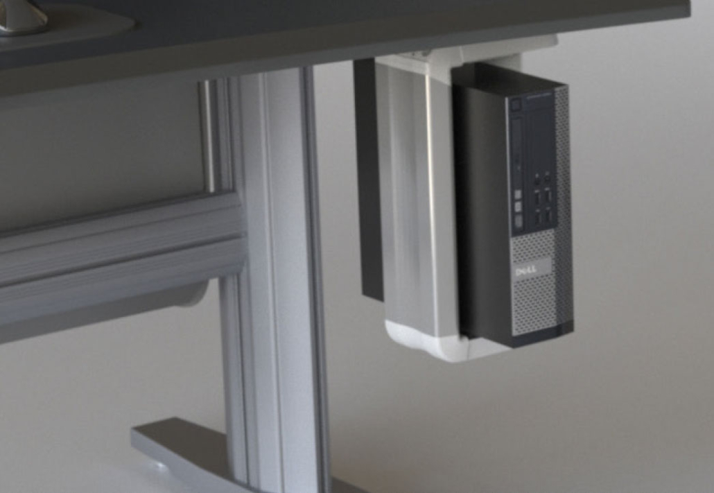 Under-desk mount CPU holder – TBC Consoles
